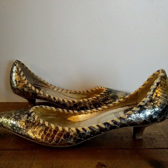 Chiarini Bologna | Shoes | Nwot Chiarini Bologna Snakeskin Kitten Heels ...